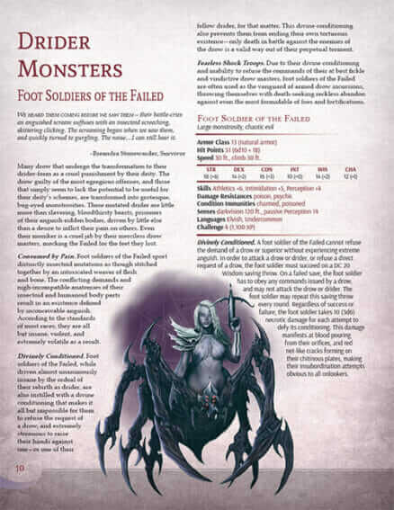 DnD Drider: Playable Race and New Feats